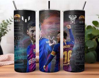 Lionel Messi 20oz Skinny Tumbler Wrap Sublimation Design, Messi 20oz ...