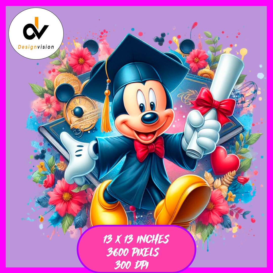 Mickey Mouse Diploma Graduation Watercolor Splash, Clipart Images ...