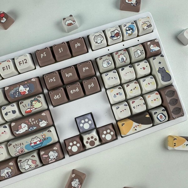 Cat Themed Keycaps - Etsy