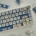 147pcs Cute Cat Keycap Set, Blue and White Keycaps, Animal Keycaps ...