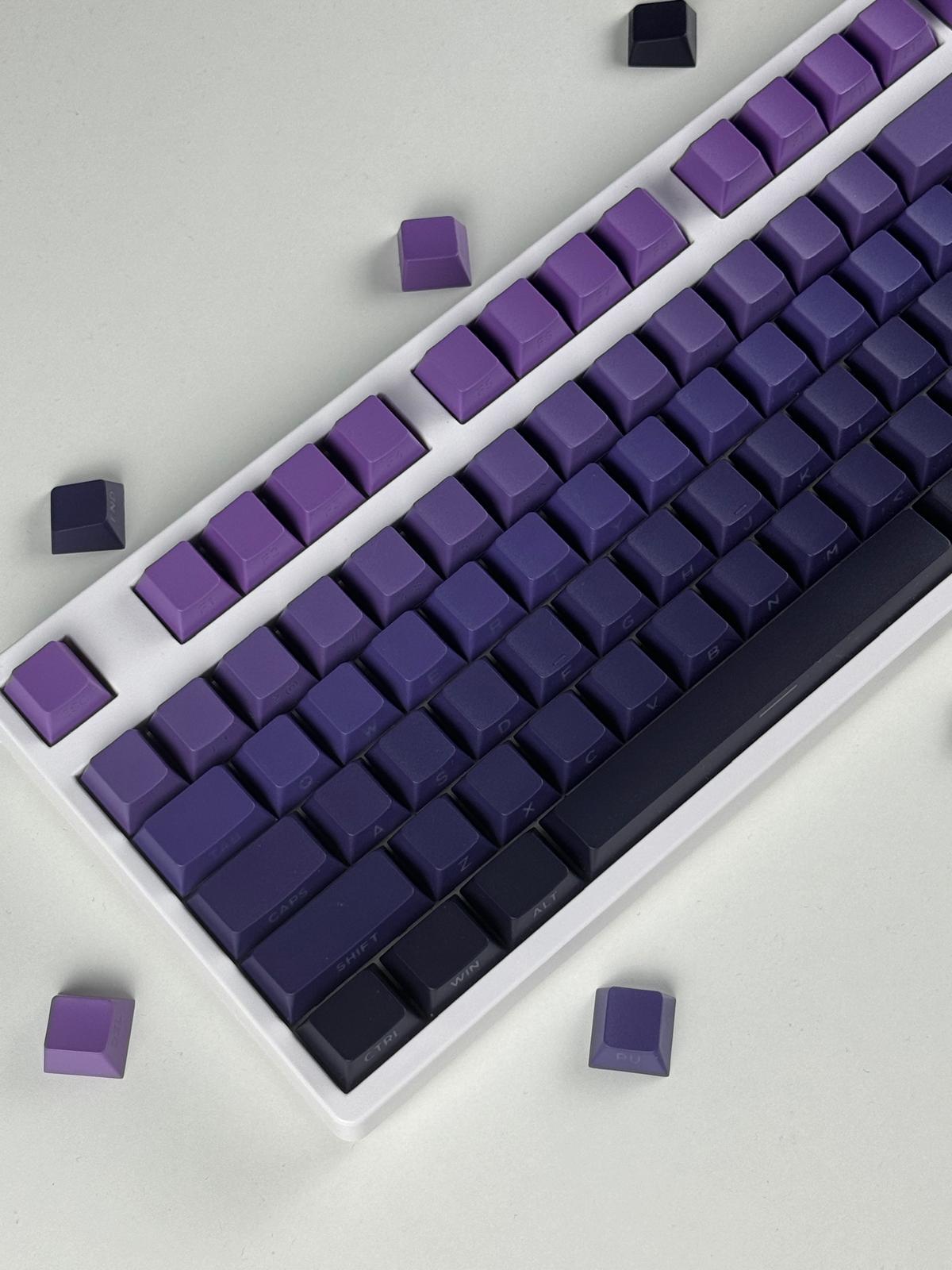 Dark Purple Side Printed Keycap Set, Shine Trough Keycap Set for ...