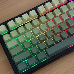 Backlit Matcha Keycap Set, Green Gradient Side Print Keycap Set for ...