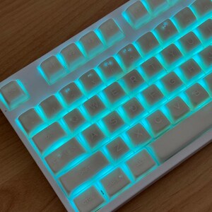 142 Keys Marble Translucent Theme Keycap Set, White Keycap Set for ...