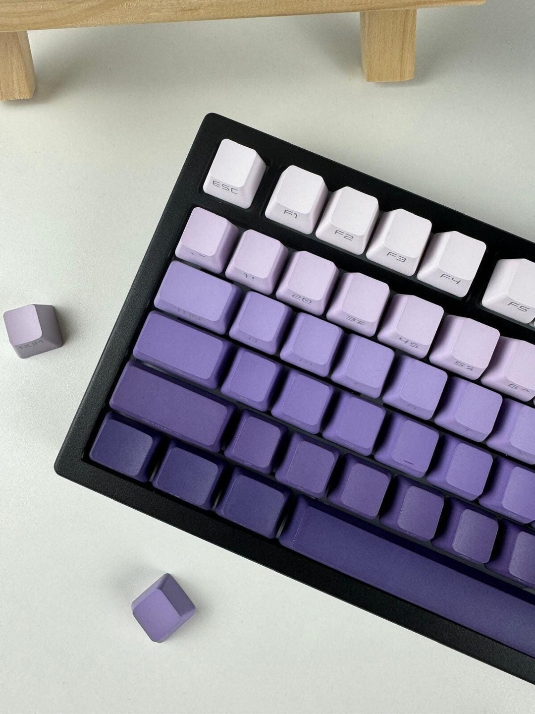 Purple Side Printed Keycap Set, Gradient Pruple Keycaps, Shine Trough ...