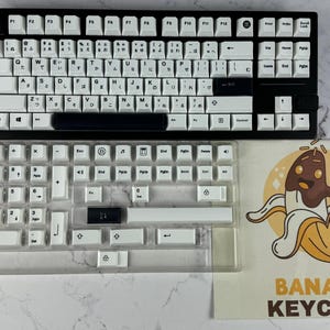 Japanese Theme Keycap Set, Black White Minimalistic Keycap Set for ...