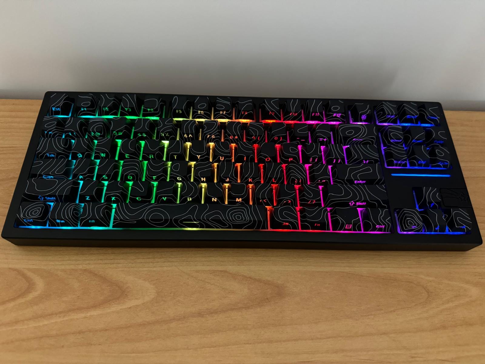 Backlit Keycap Set, Black Side Print Keycap Set for Mechanical Keyboard ...