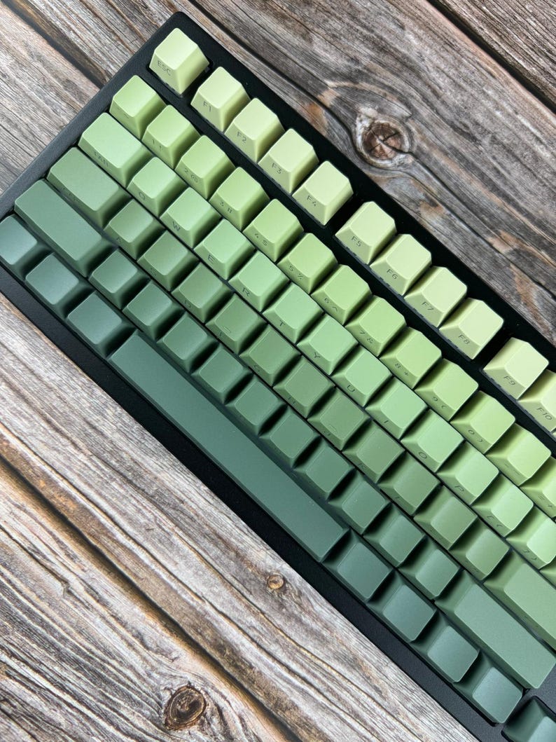Backlit Matcha Keycap Set, Green Gradient Side Print Keycap Set for ...