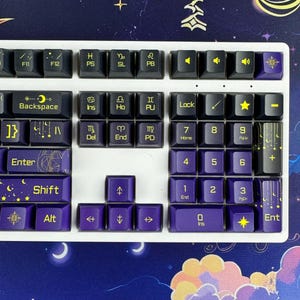 Night Sky Keycaps Set, Starry Sky Keycaps, Shine Through Backlit Keycap ...
