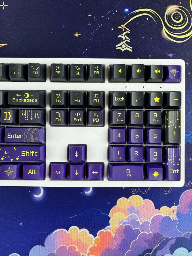 Night Sky Keycaps Set, Starry Sky Keycaps, Shine Through Backlit Keycap ...