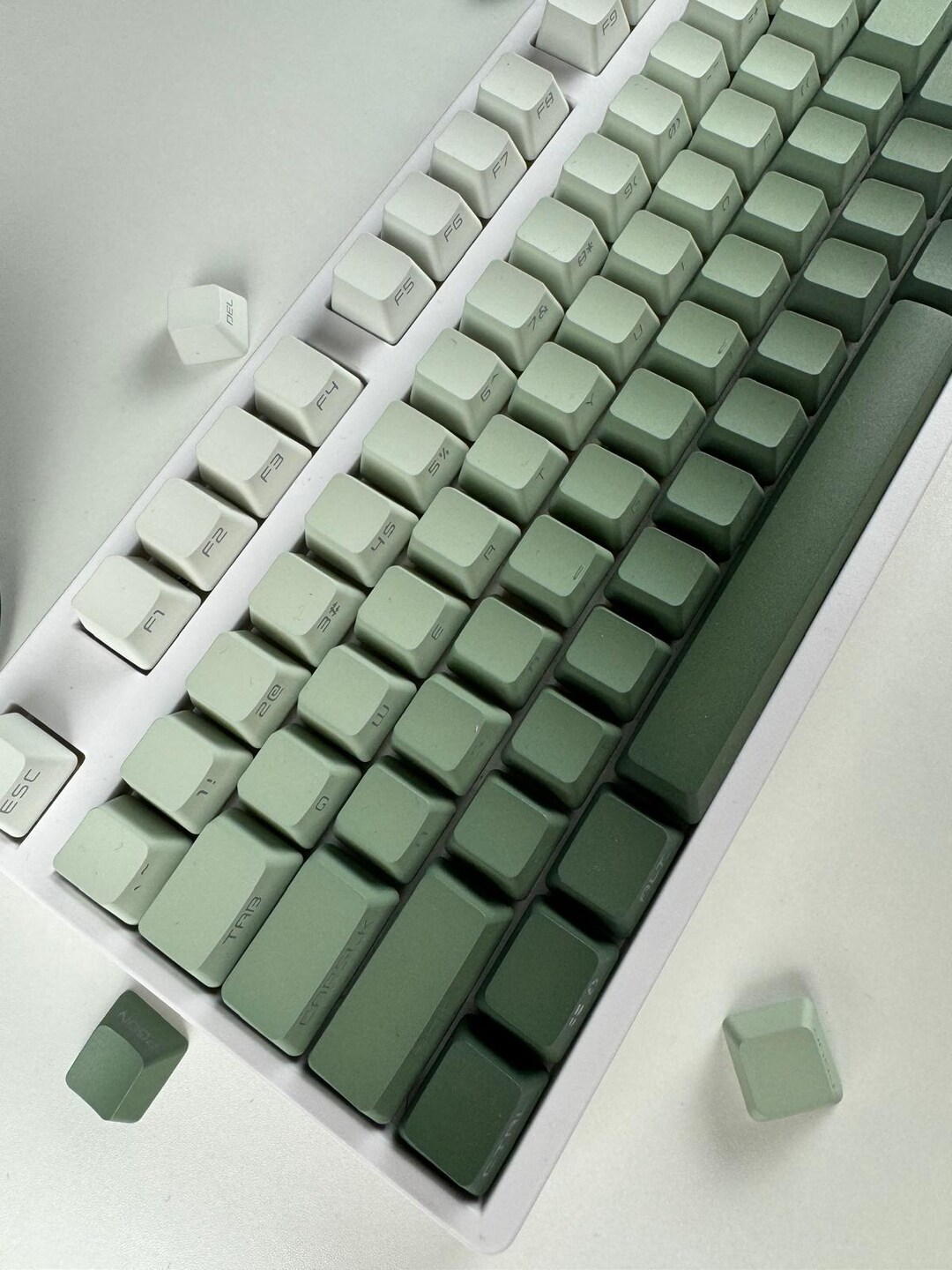 Backlit Green Keycap Set, Gradient Keycap Set for Mechanical Keyboard ...