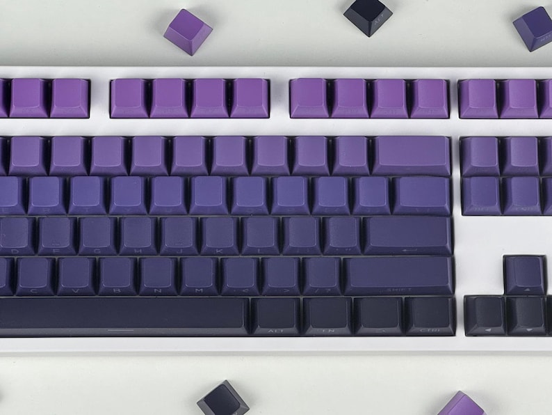 Dark Purple Side Printed Keycap Set, Shine Trough Keycap Set for ...