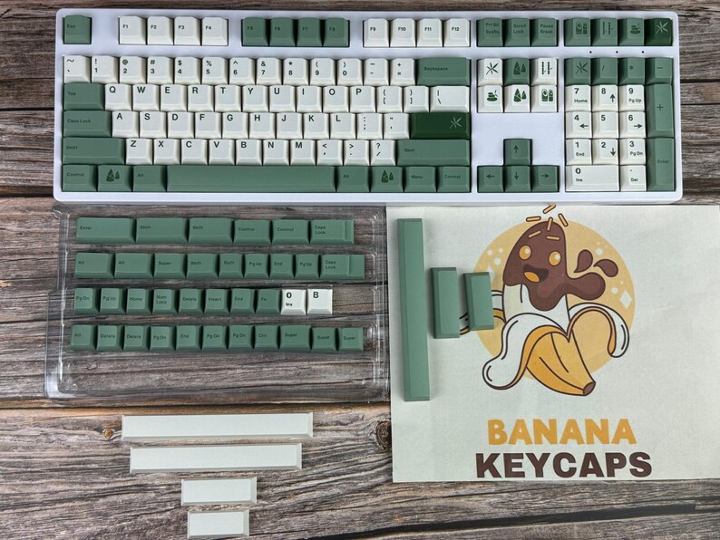 Green Bamboo Forest Theme Keycap Set, Simple Keycaps for Mechanical ...