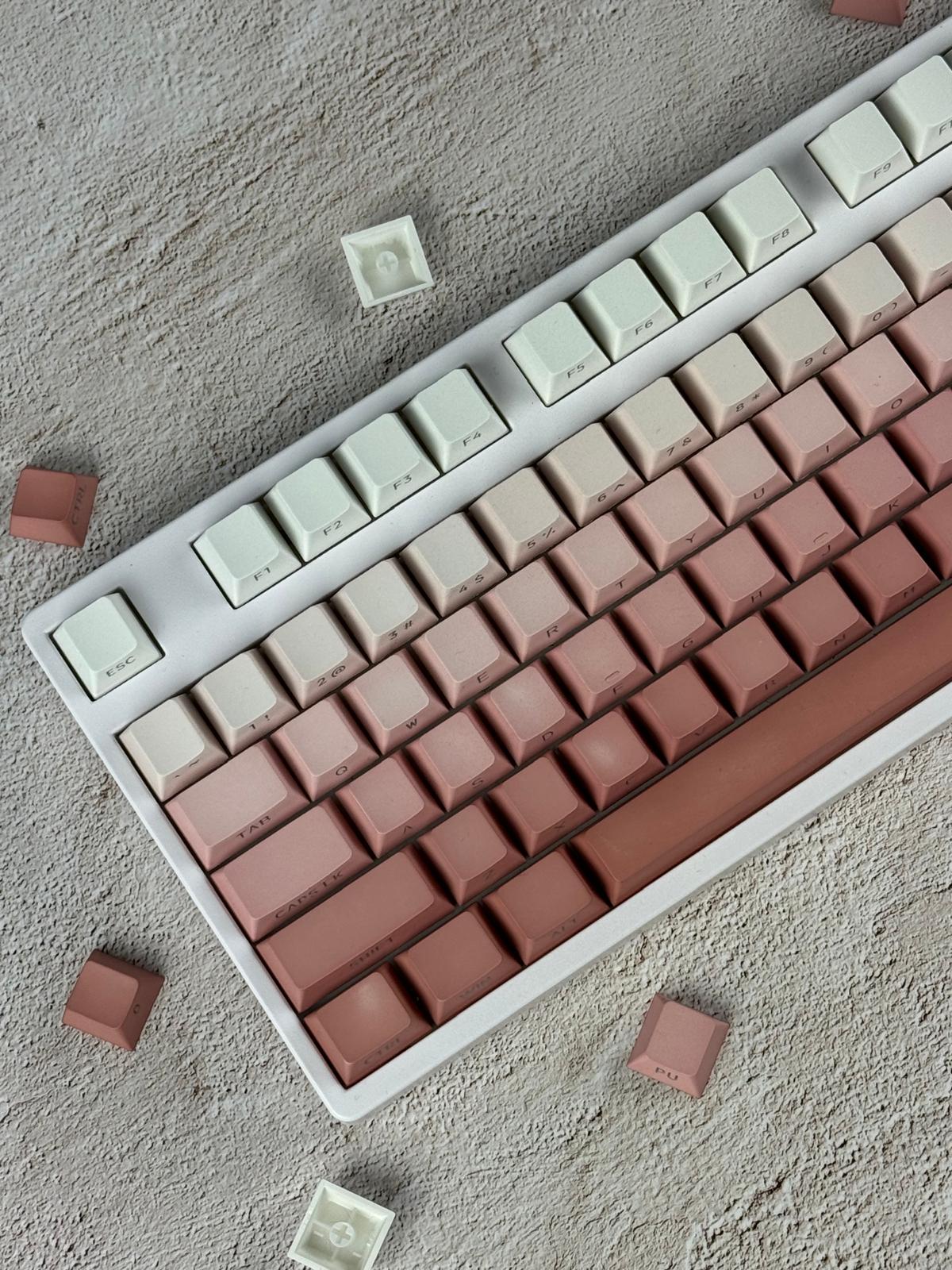 Gradient Orange Keycap Set, Japanese Style Side Print Keycap for ...