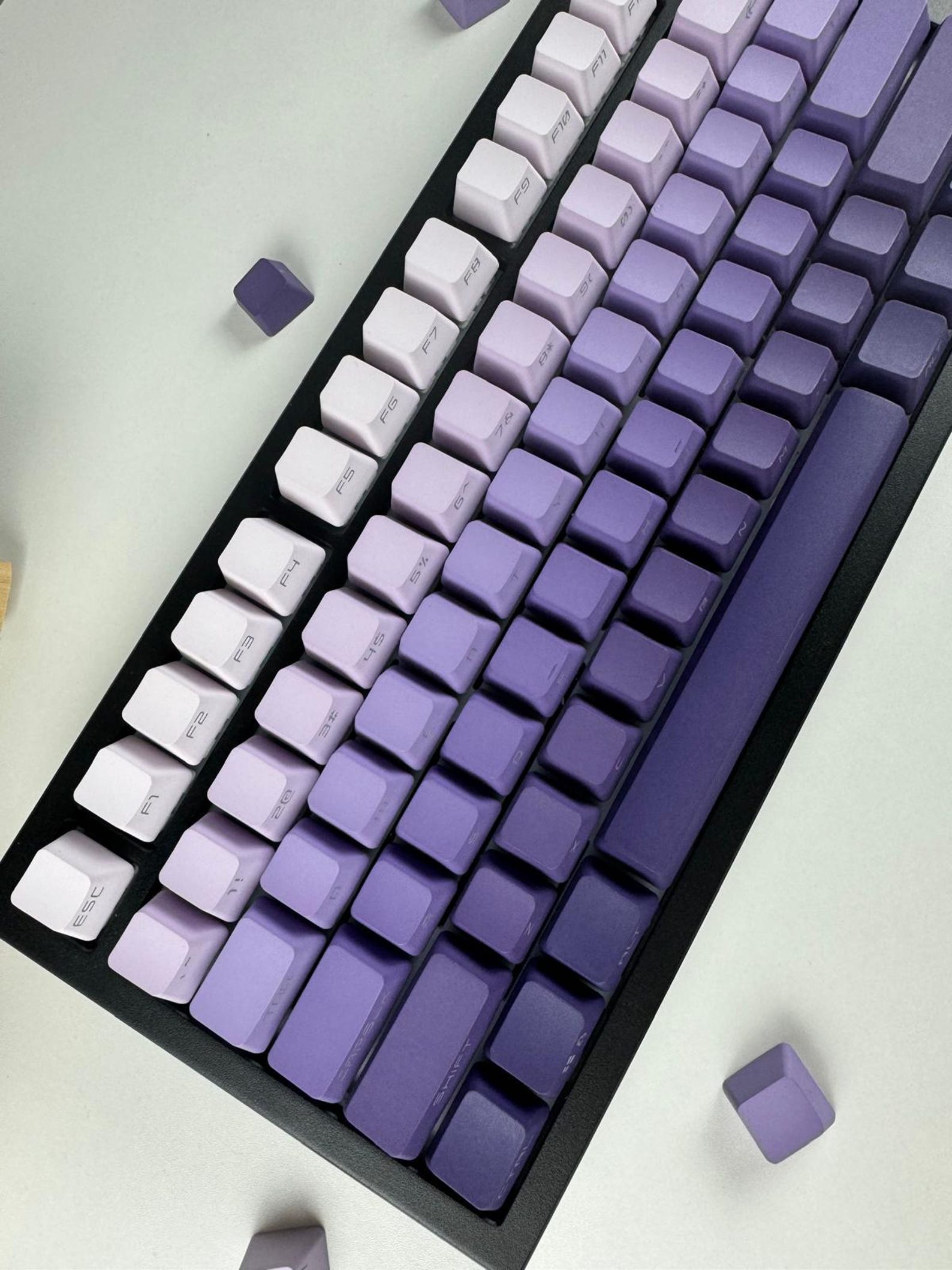 Purple Side Printed Keycap Set, Gradient Pruple Keycaps, Shine Trough ...
