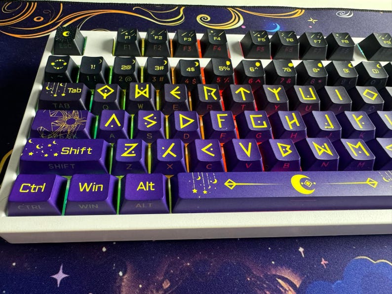 Night Sky Keycaps Set, Starry Sky Keycaps, Shine Through Backlit Keycap ...