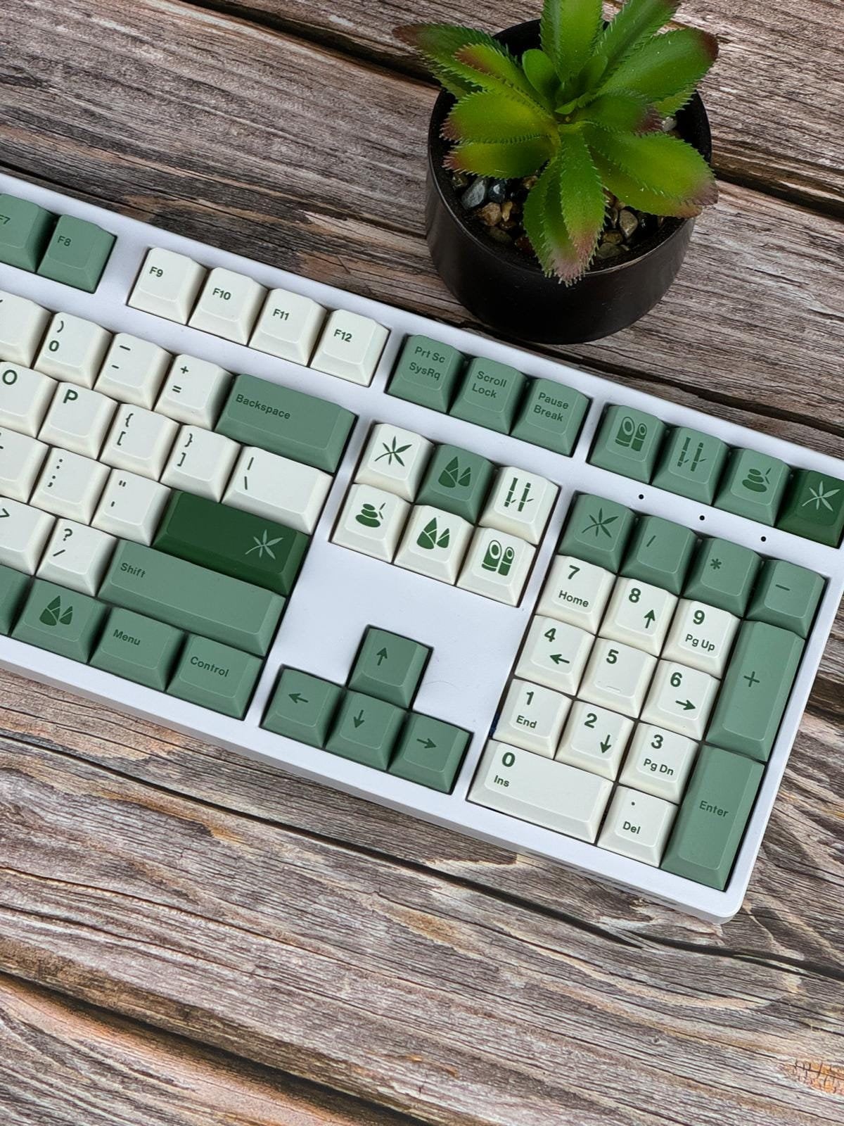 Green Bamboo Forest Theme Keycap Set, Simple Keycaps for Mechanical ...