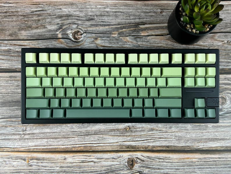 Backlit Matcha Keycap Set, Green Gradient Side Print Keycap Set for ...