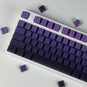 Dark Purple Side Printed Keycap Set, Shine Trough Keycap Set for ...