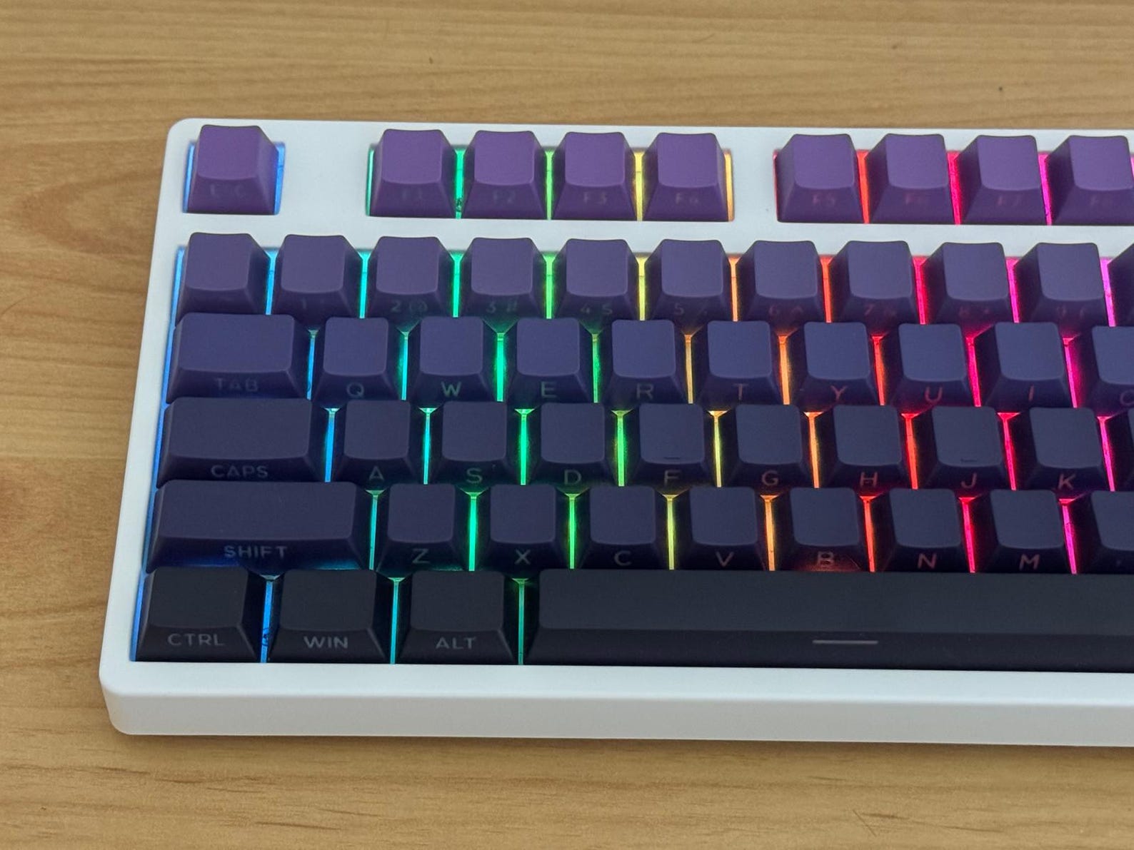 Dark Purple Side Printed Keycap Set, Shine Trough Keycap Set for ...