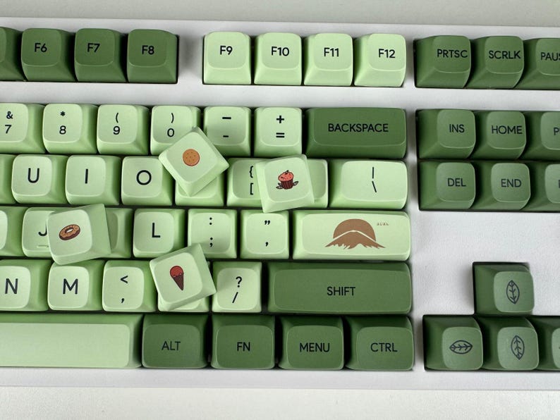 Matcha Green Keycap Set, Mint Green Theme Keycap Set for Mechanical ...