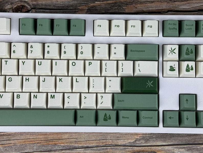 Green Bamboo Forest Theme Keycap Set, Simple Keycaps for Mechanical ...