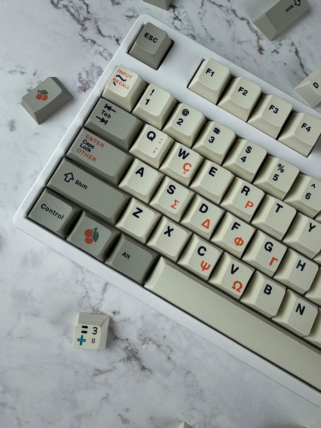 Retro Greek Theme Keycap Set, Minimalistic Gray Keycap Set for ...