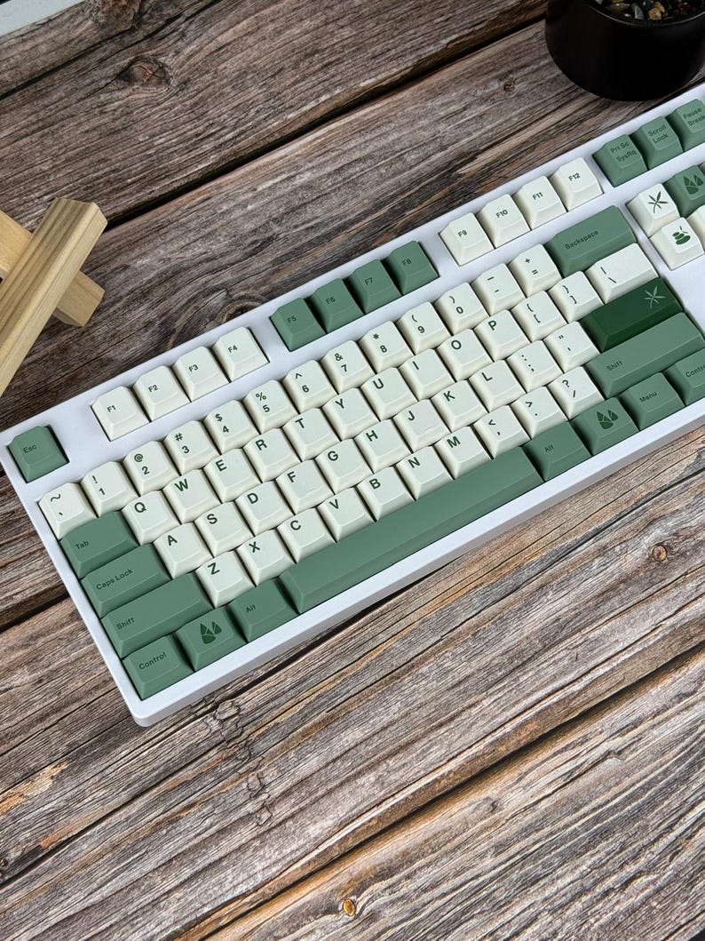 Green Bamboo Forest Theme Keycap Set, Simple Keycaps for Mechanical ...
