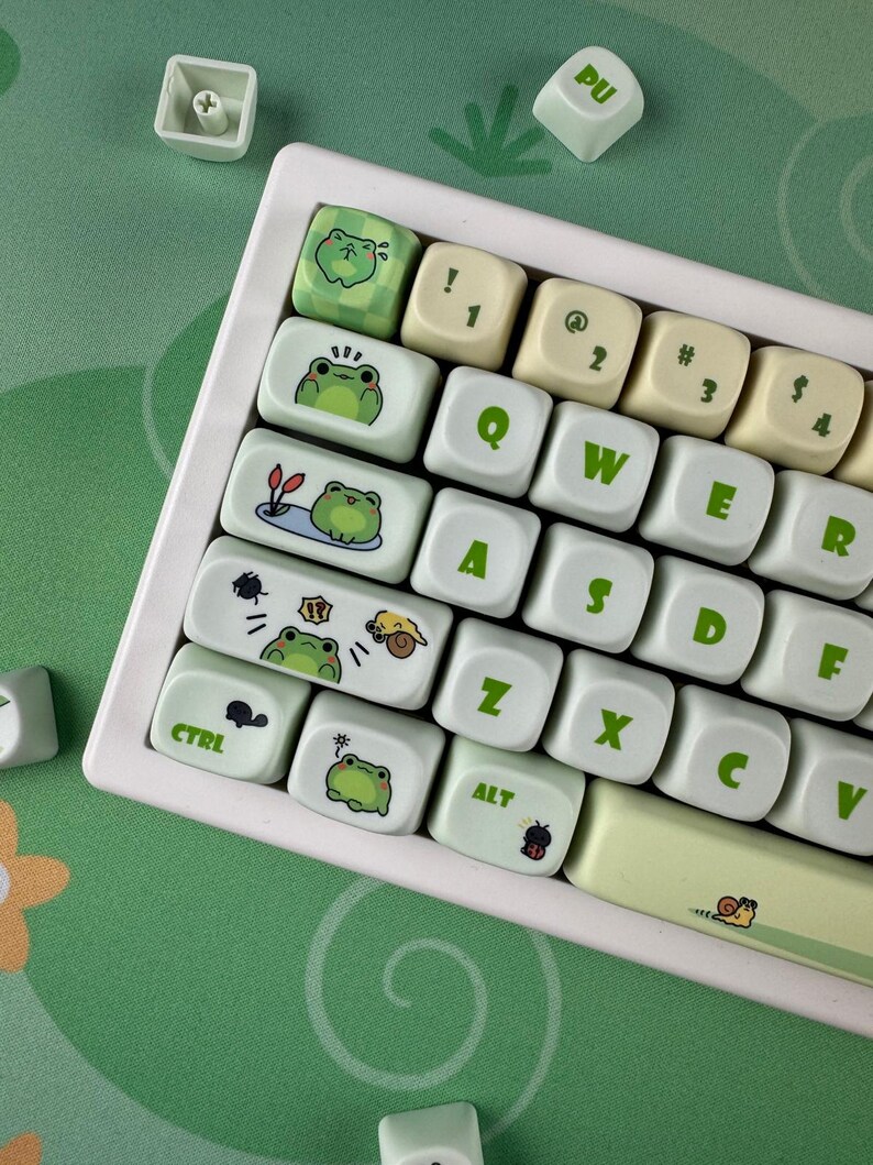 Cute Frog Keycap Set, Green Keycaps, Animal Keycaps, Cherry Mx ...