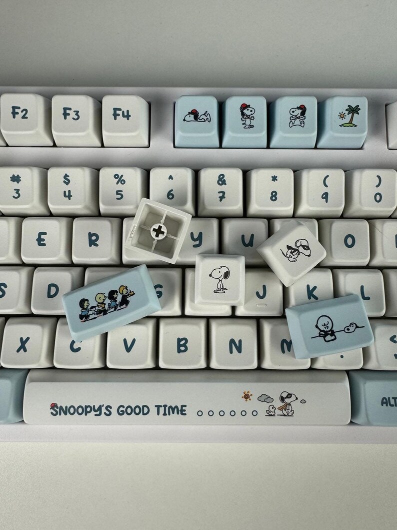 Cute Snoopy Keycap Set, Cartoon Keycap, Custom Keycaps for Mechanical ...