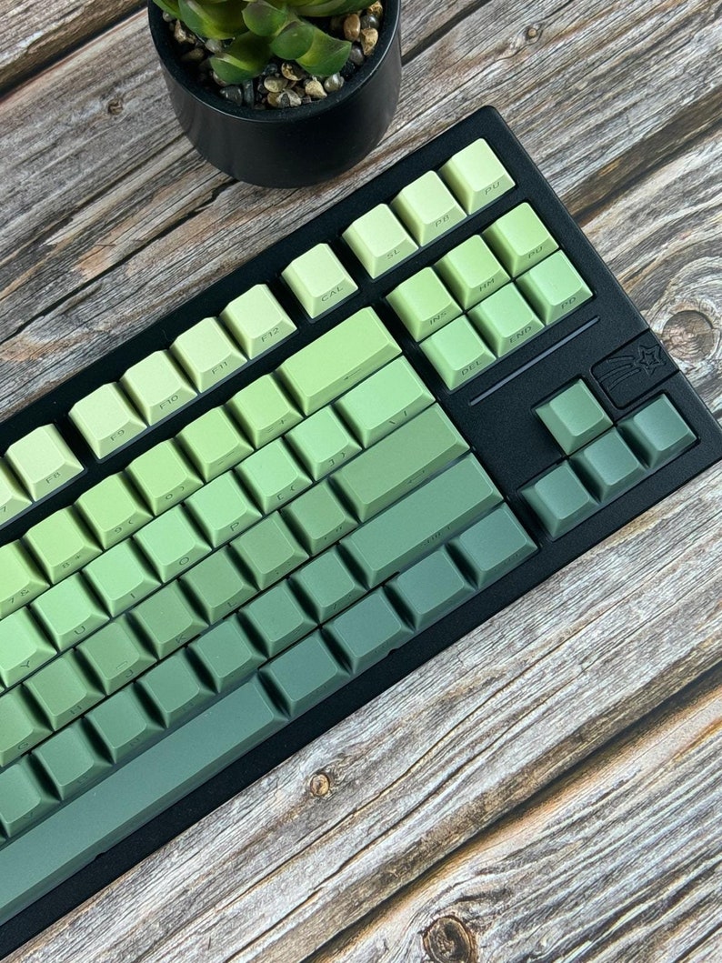 Backlit Matcha Keycap Set, Green Gradient Side Print Keycap Set for ...
