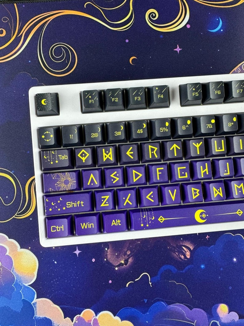 Night Sky Keycaps Set, Starry Sky Keycaps, Shine Through Backlit Keycap ...
