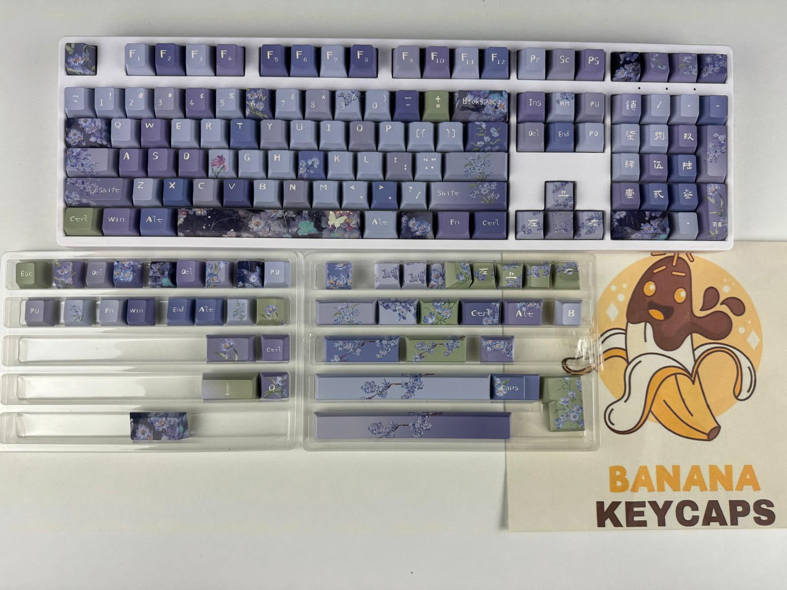 Lavender Flower Theme Keycap Set, Purple Lilac Keycap Set for ...