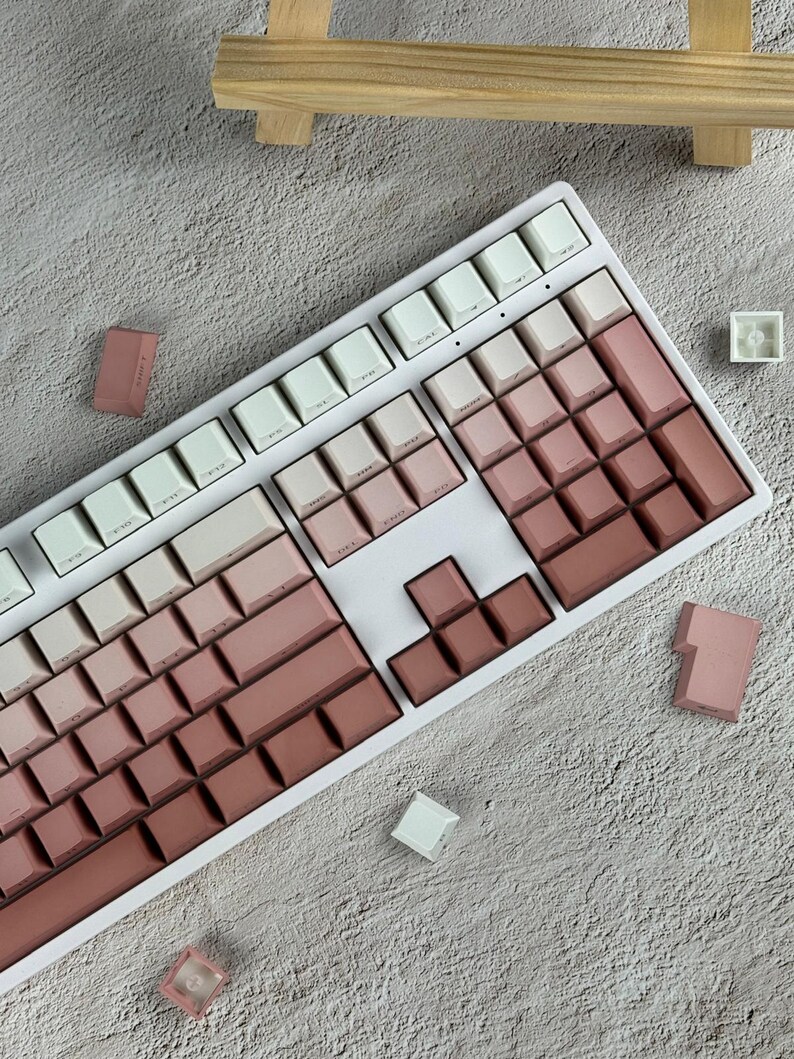 Gradient Orange Keycap Set, Japanese Style Side Print Keycap for ...