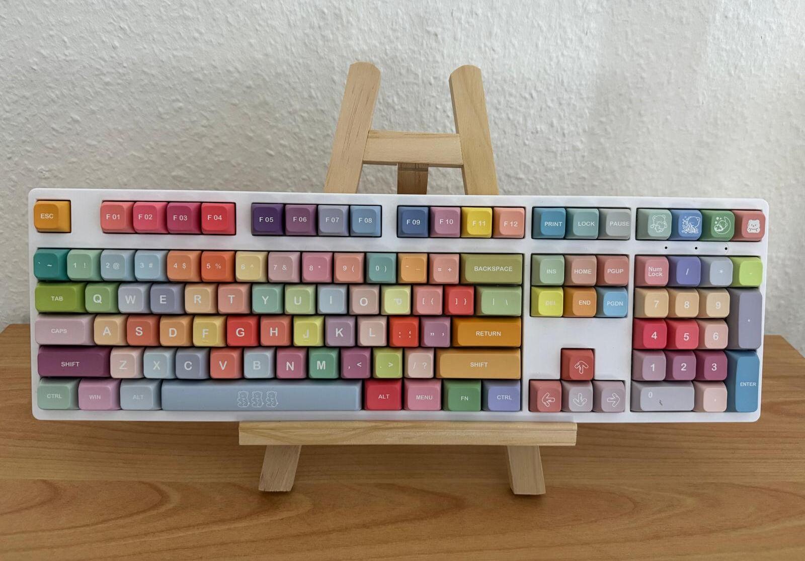 Cute Rainbow Candy Keycap Set, Keycaps for Mechanical Keyboard, Custom ...