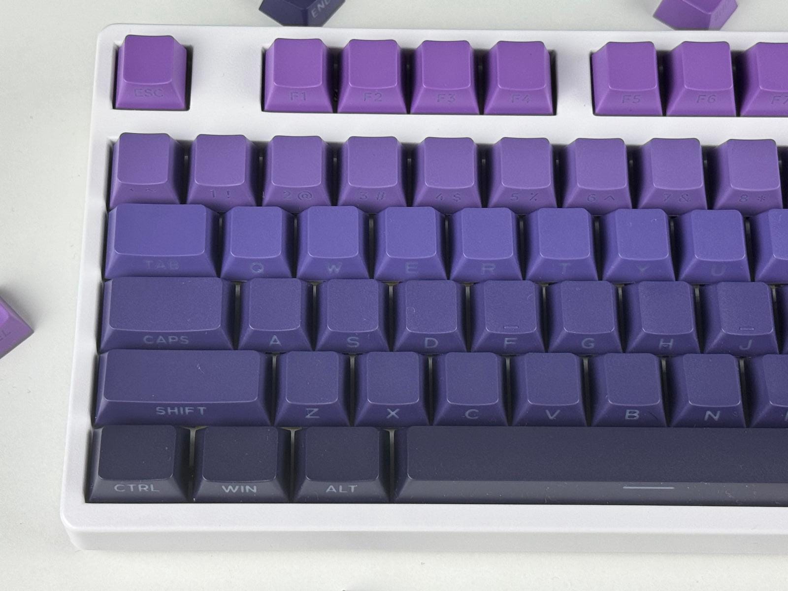 Dark Purple Side Printed Keycap Set, Shine Trough Keycap Set for ...