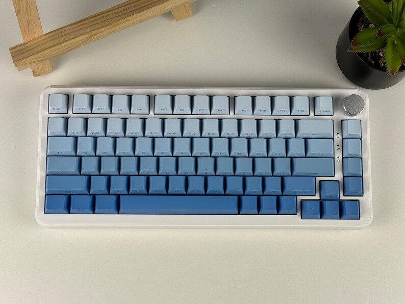 Backlit Blue Side Print Keycaps, Shine Trough Keycap Set for Mechanical ...