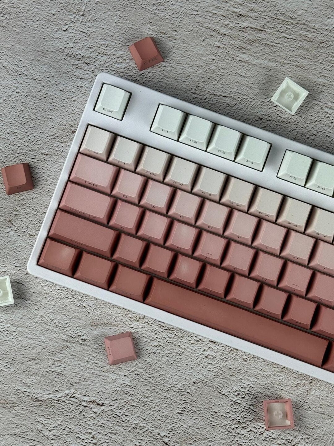 Gradient Orange Keycap Set, Japanese Style Side Print Keycap for ...