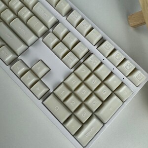 142 Keys Marble Translucent Theme Keycap Set, White Keycap Set for ...