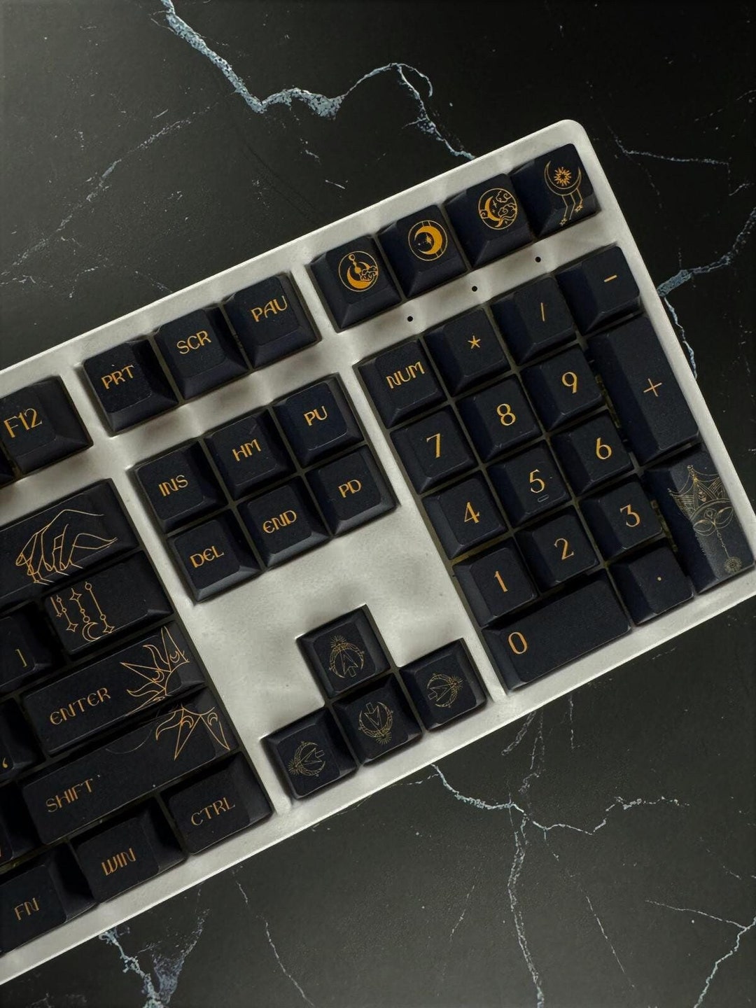 Dark Starry Night Sky Keycap Set, Celestial Theme Keycap Set for ...