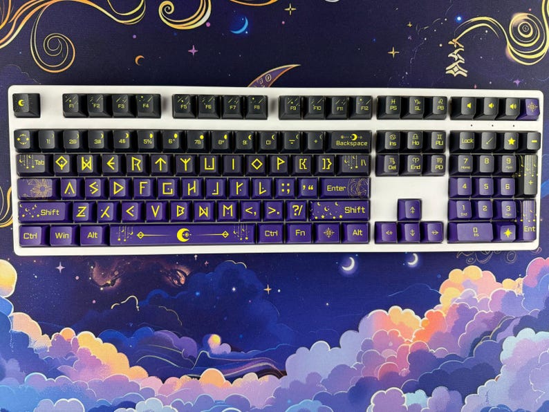 Night Sky Keycaps Set, Starry Sky Keycaps, Shine Through Backlit Keycap ...