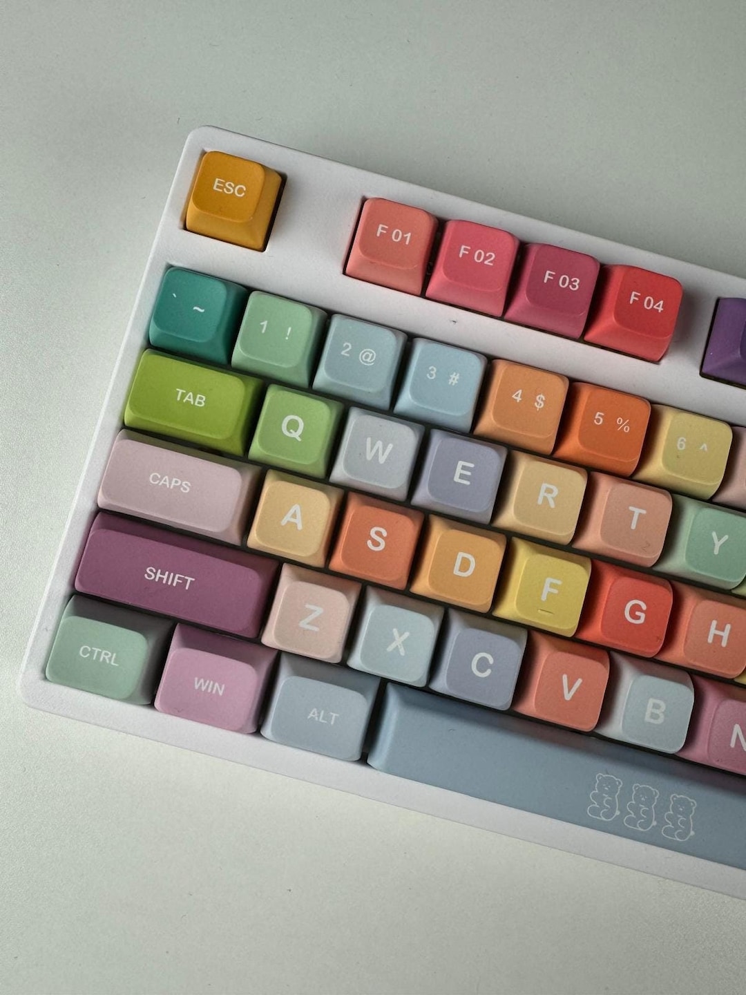 Cute Rainbow Candy Keycap Set, Keycaps for Mechanical Keyboard, Custom ...