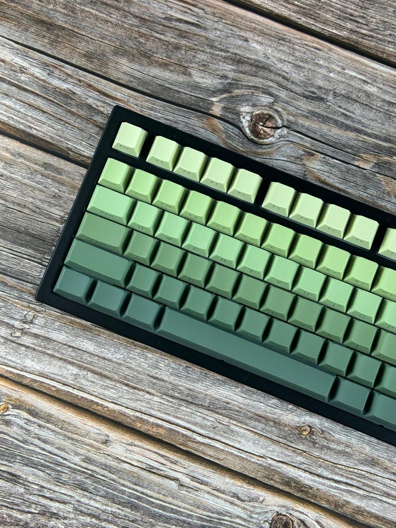 Backlit Matcha Keycap Set, Green Gradient Side Print Keycap Set for ...