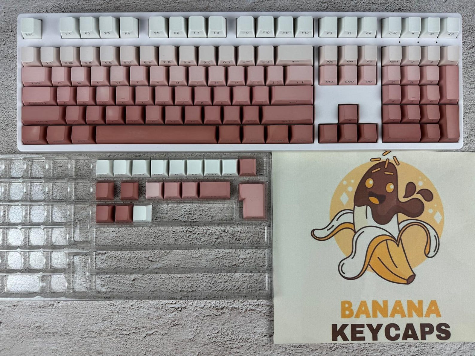 Gradient Orange Keycap Set, Japanese Style Side Print Keycap for ...