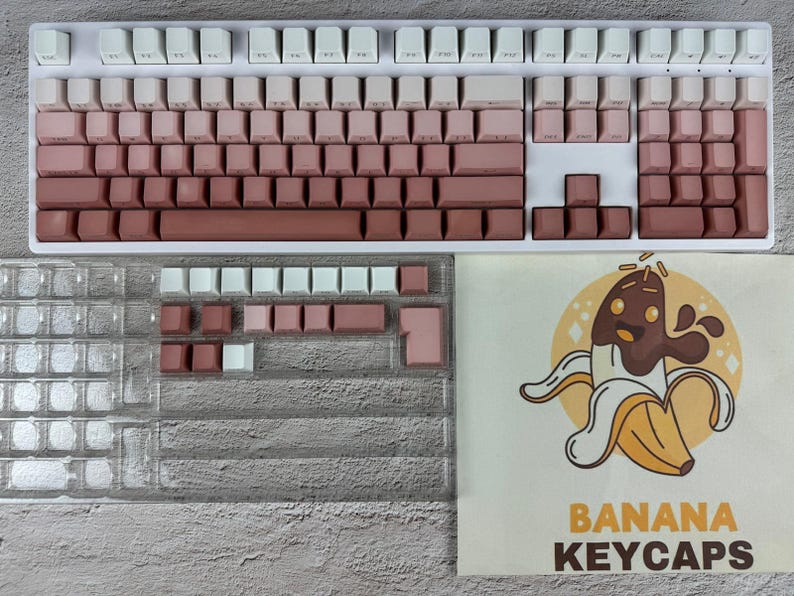 Gradient Orange Keycap Set, Japanese Style Side Print Keycap for ...
