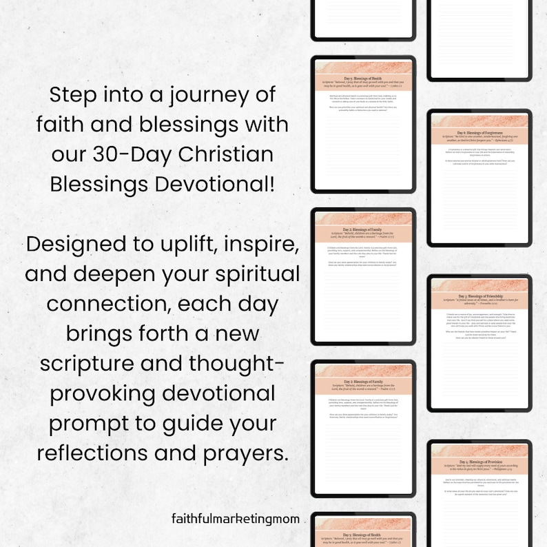 30-day Christian Blessing Devotional, Daily Scriptures, Printable ...