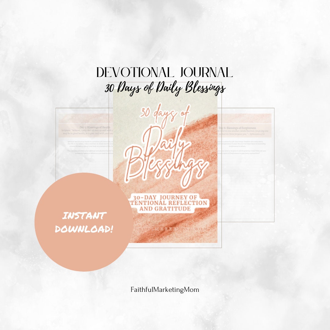 30-day Christian Blessing Devotional, Daily Scriptures, Printable ...