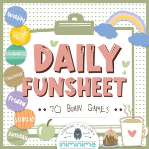 Daily Funsheet | 70 Flashcard - Worksheet, Kids Activities, Brain ...