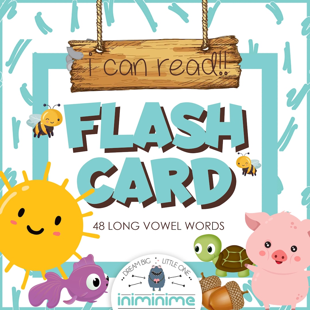 Long Vowel Flashcard | 49 Flashcards - Phonics, Worksheet, Kids ...