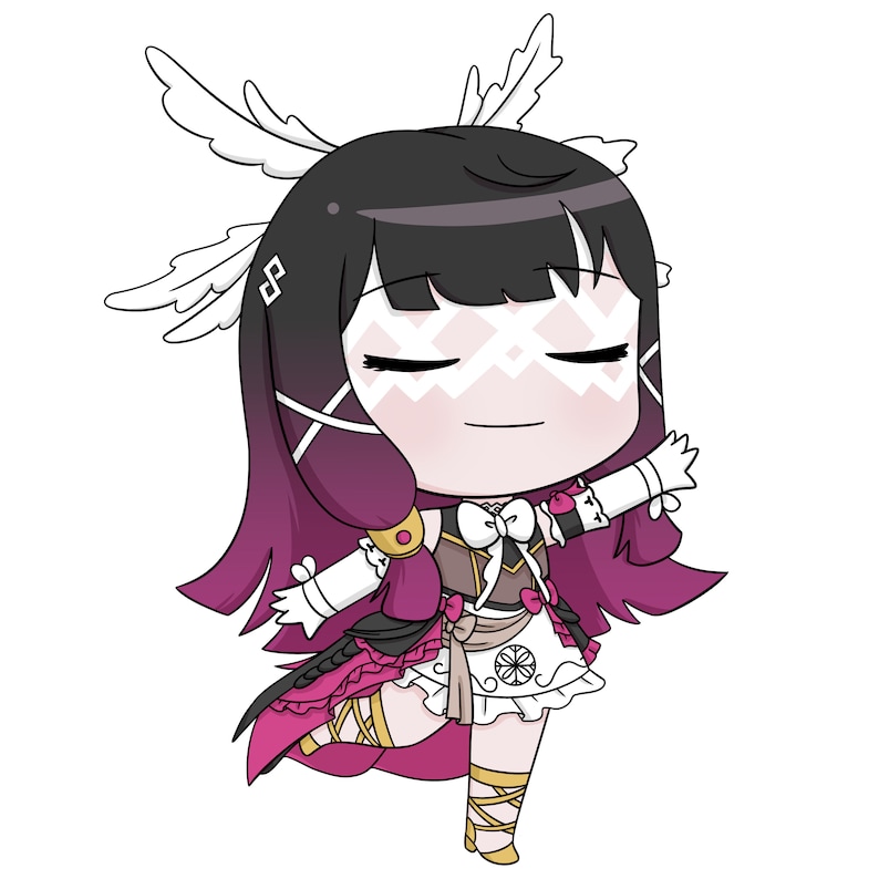 Genshin Chibi Vinyl Stickers - Navia, Columbina, Arlecchino - Set of 3 ...