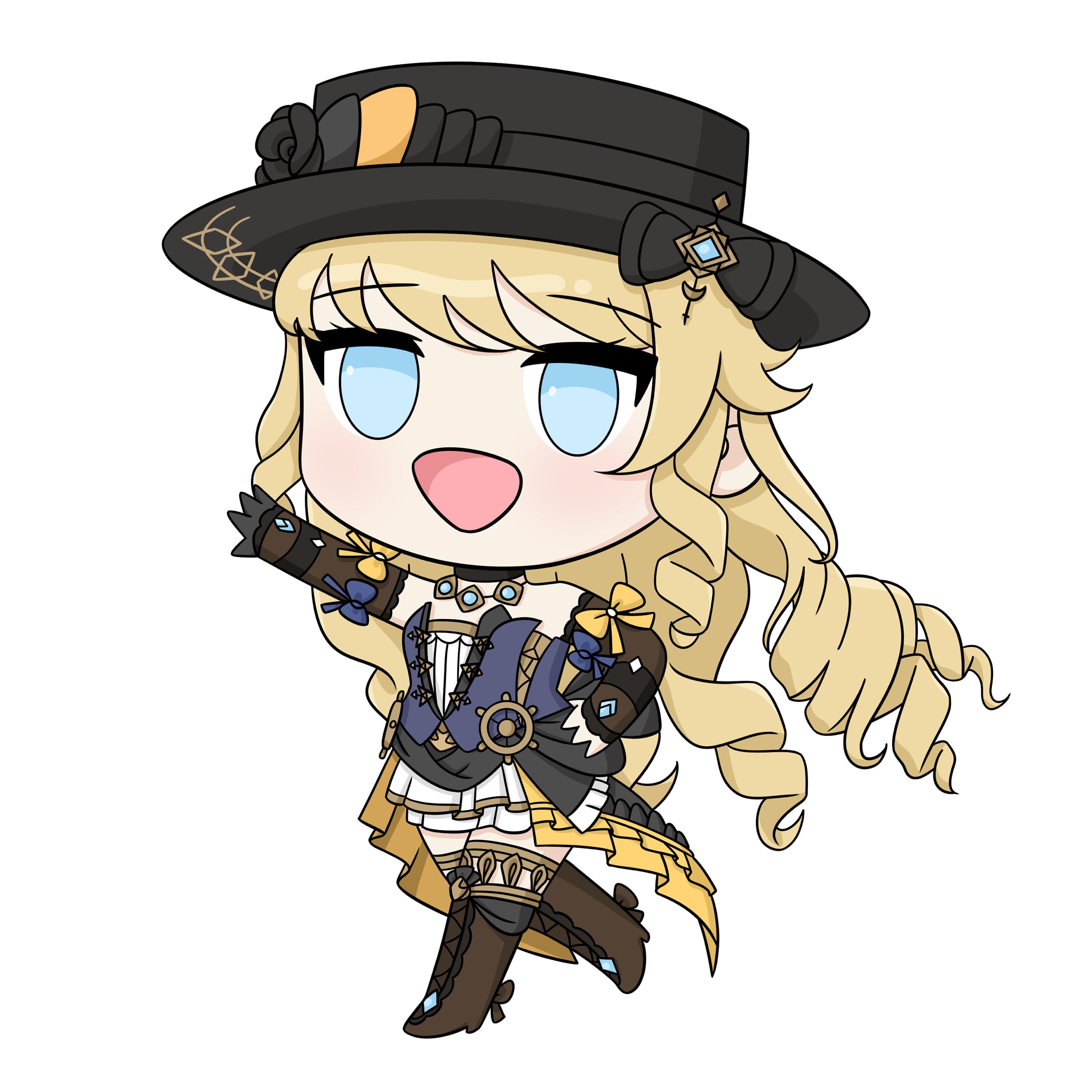 Genshin Chibi Vinyl Stickers Navia, Columbina, Arlecchino Set of 3 - Etsy